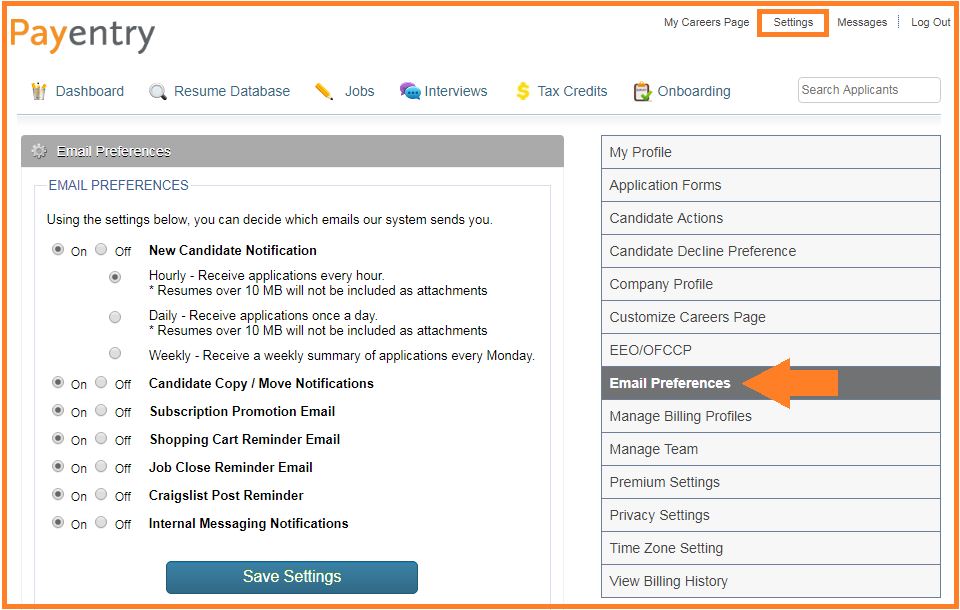 Payentry Hiring & Onboarding Email Notifications