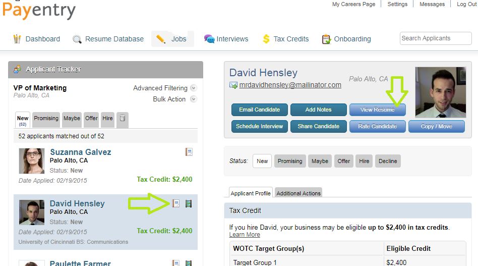 Payentry Hiring & Onboarding Resume and Application Submission