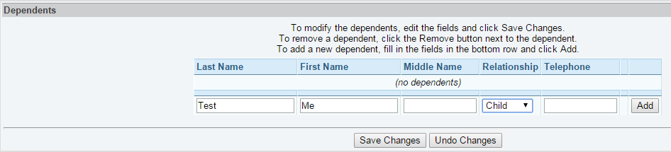 Employee Dependent Tab for Payentry - Setup and Maintenance