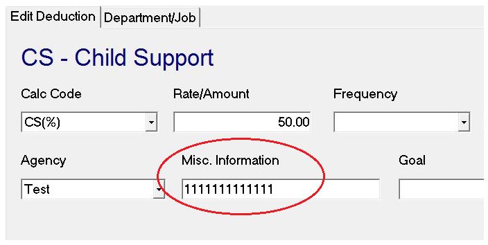 How to set up a child support deduction on an employee in M3
