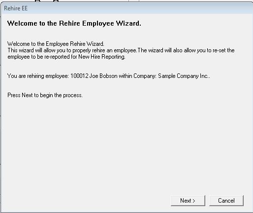 M3 Employee Rehire Wizard
