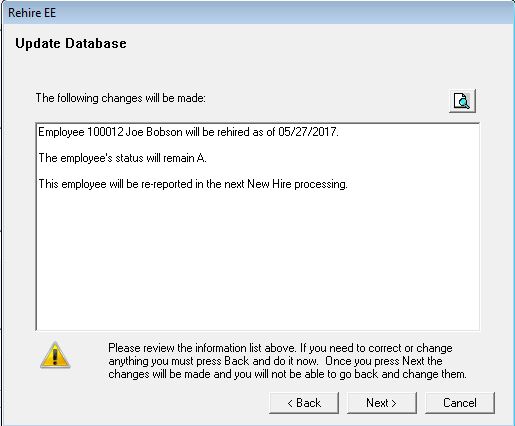 M3 Employee Rehire Wizard