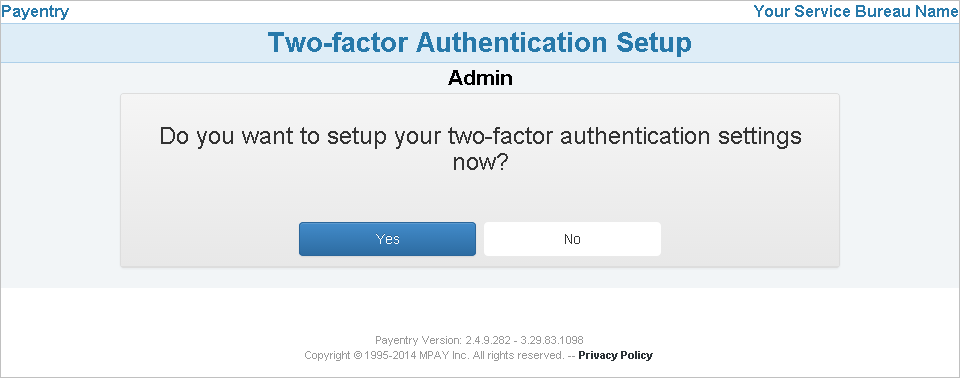 Getting started with Payentry Two-Factor Authentication