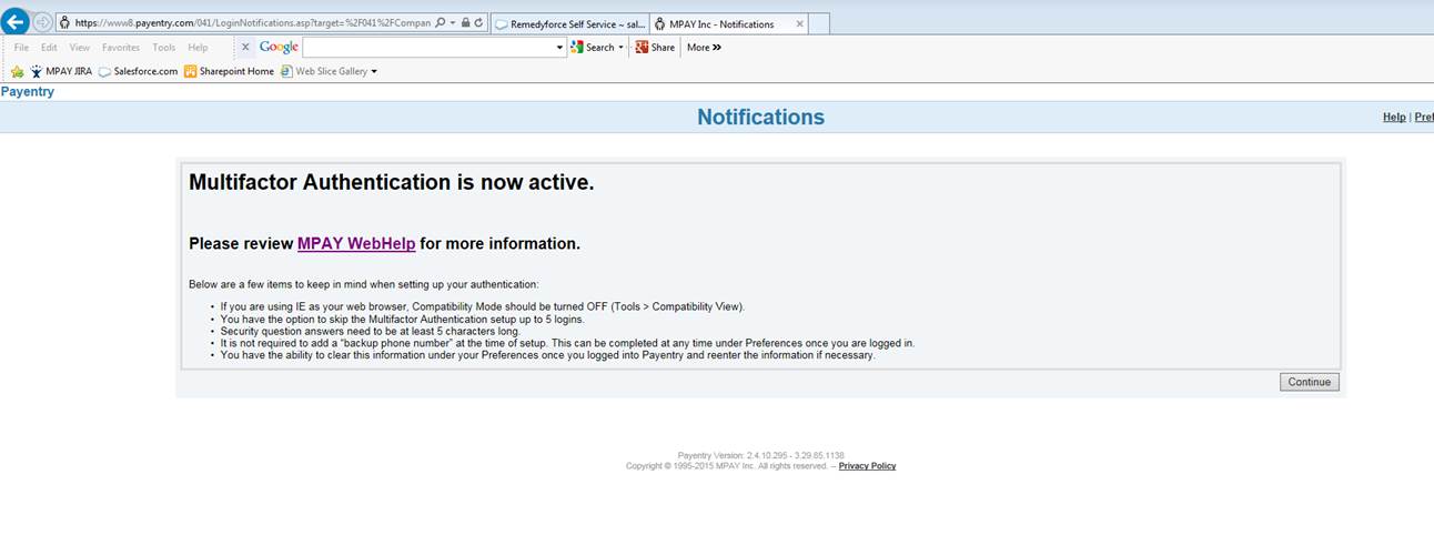Getting started with Payentry Two-Factor Authentication